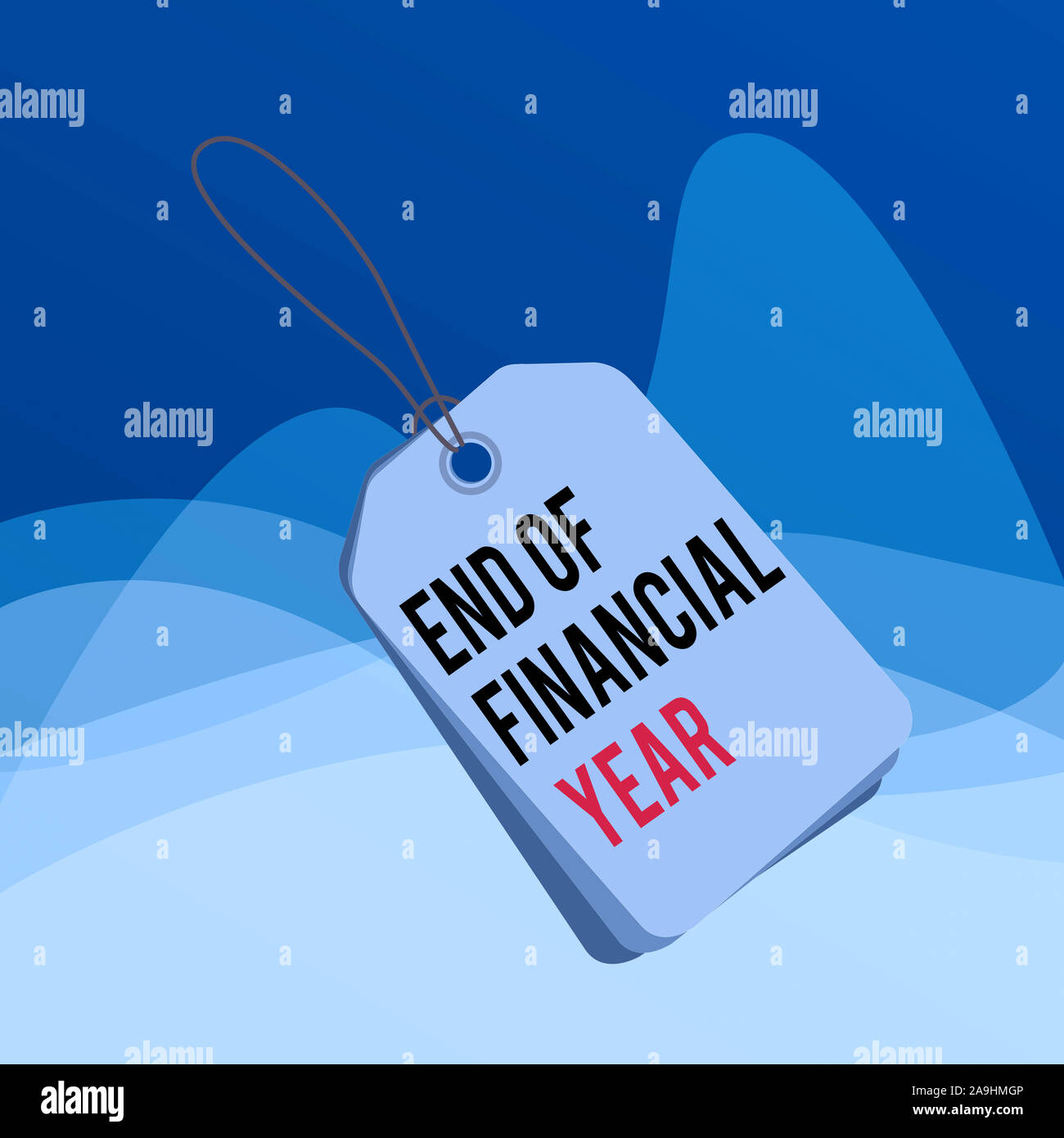 Writing note showing End Of Financial Year. Business concept for Revise ...