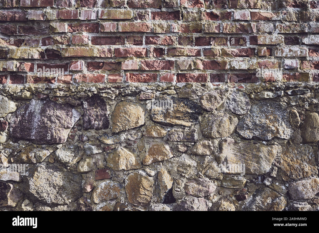 Ancient wall made of bricks and stones Stock Photo - Alamy