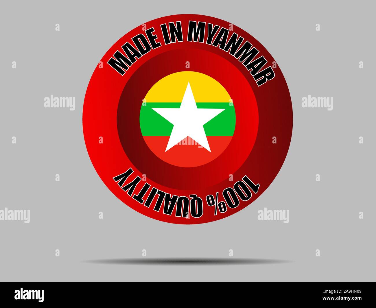 National flag of Republic of the Union of Myanmar. original colors and ...