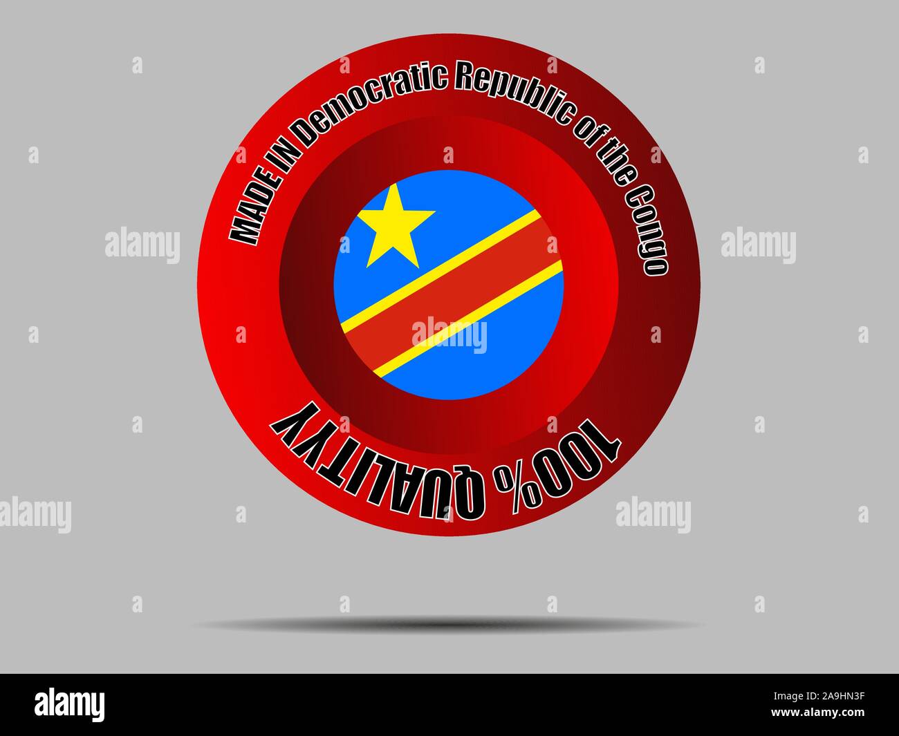 National flag of Democratic Republic of the Congo. original colors and ...
