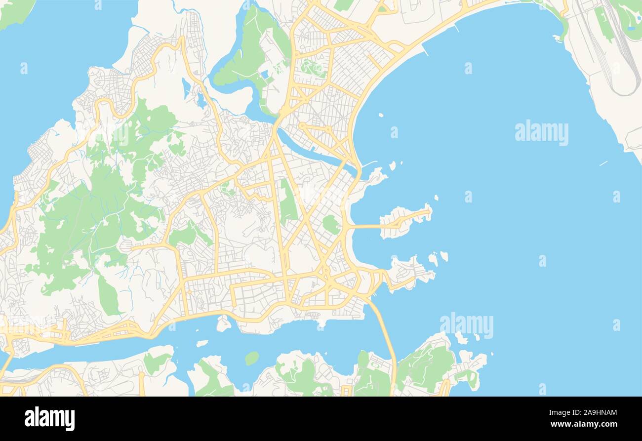 Printable street map of Vitoria, Brazil. Map template for business use ...