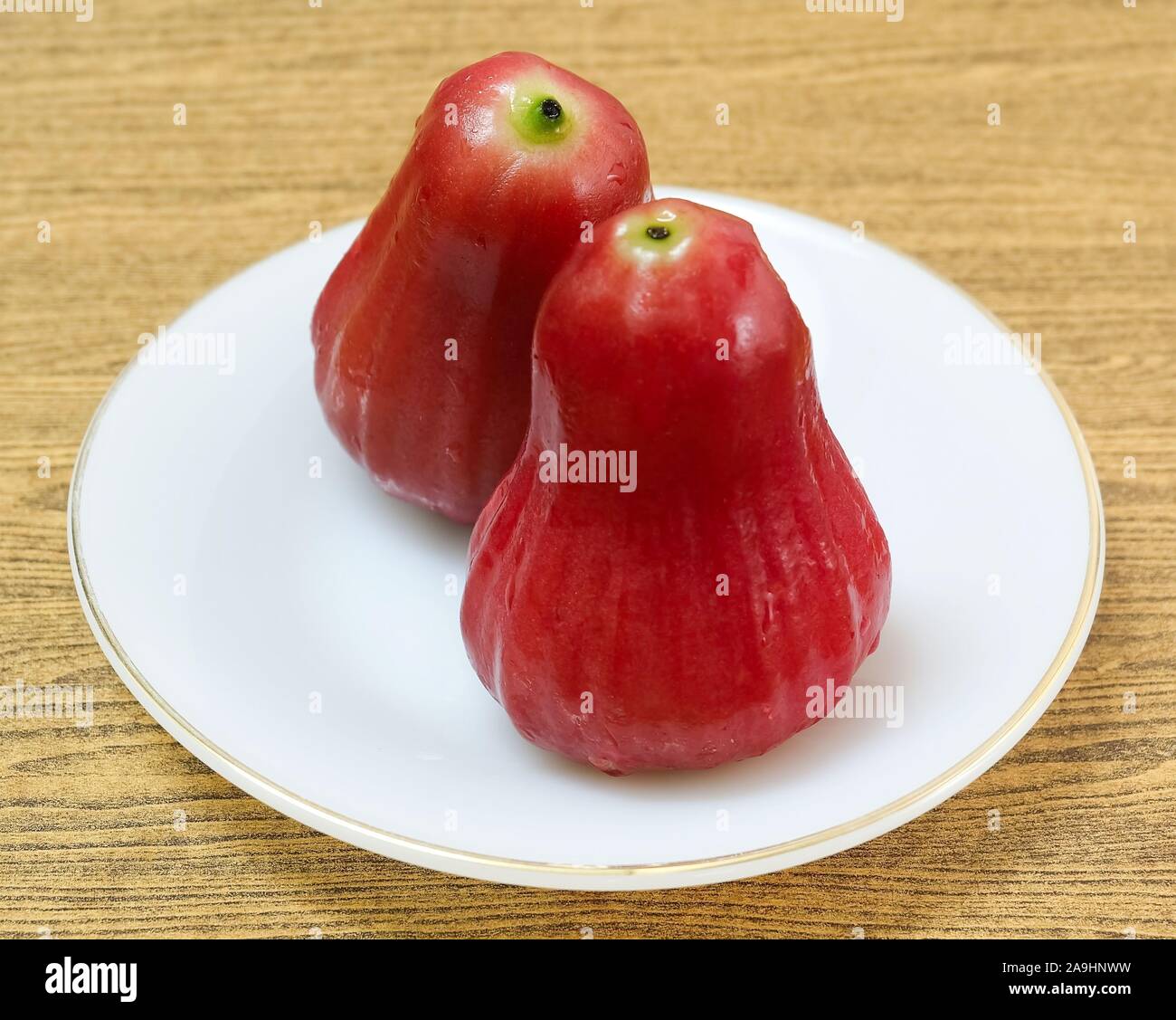 Fresh Red Ripe Water Apples, Rose Apples, Water Guava or Jambu Air on A ...