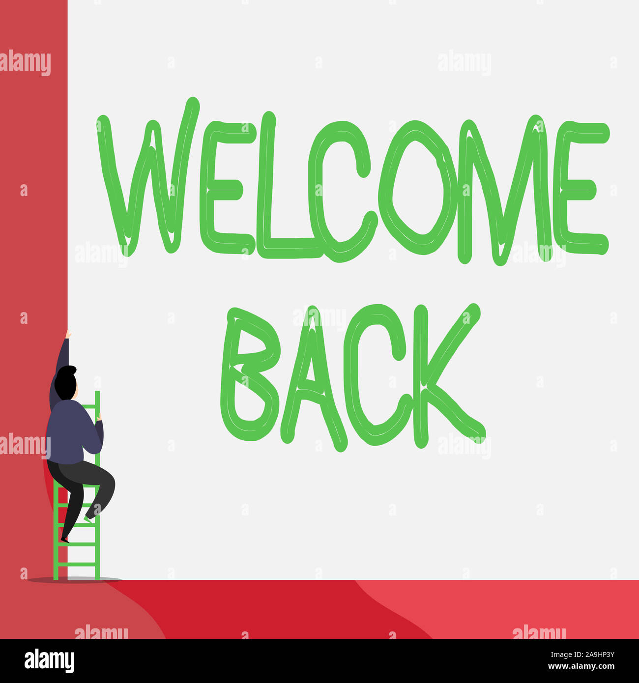 Text sign showing Welcome Back. Business photo showcasing something ...