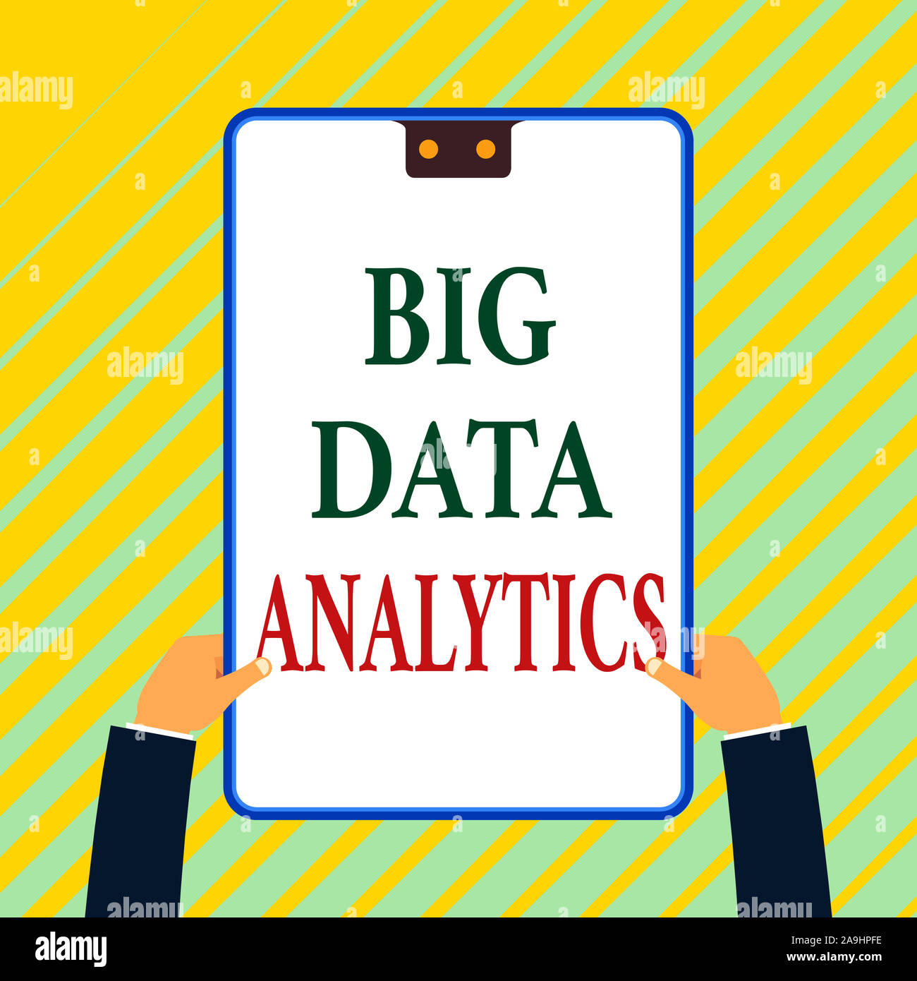 Writing note showing Big Data Analytics. Business concept for The process of examining large and ...