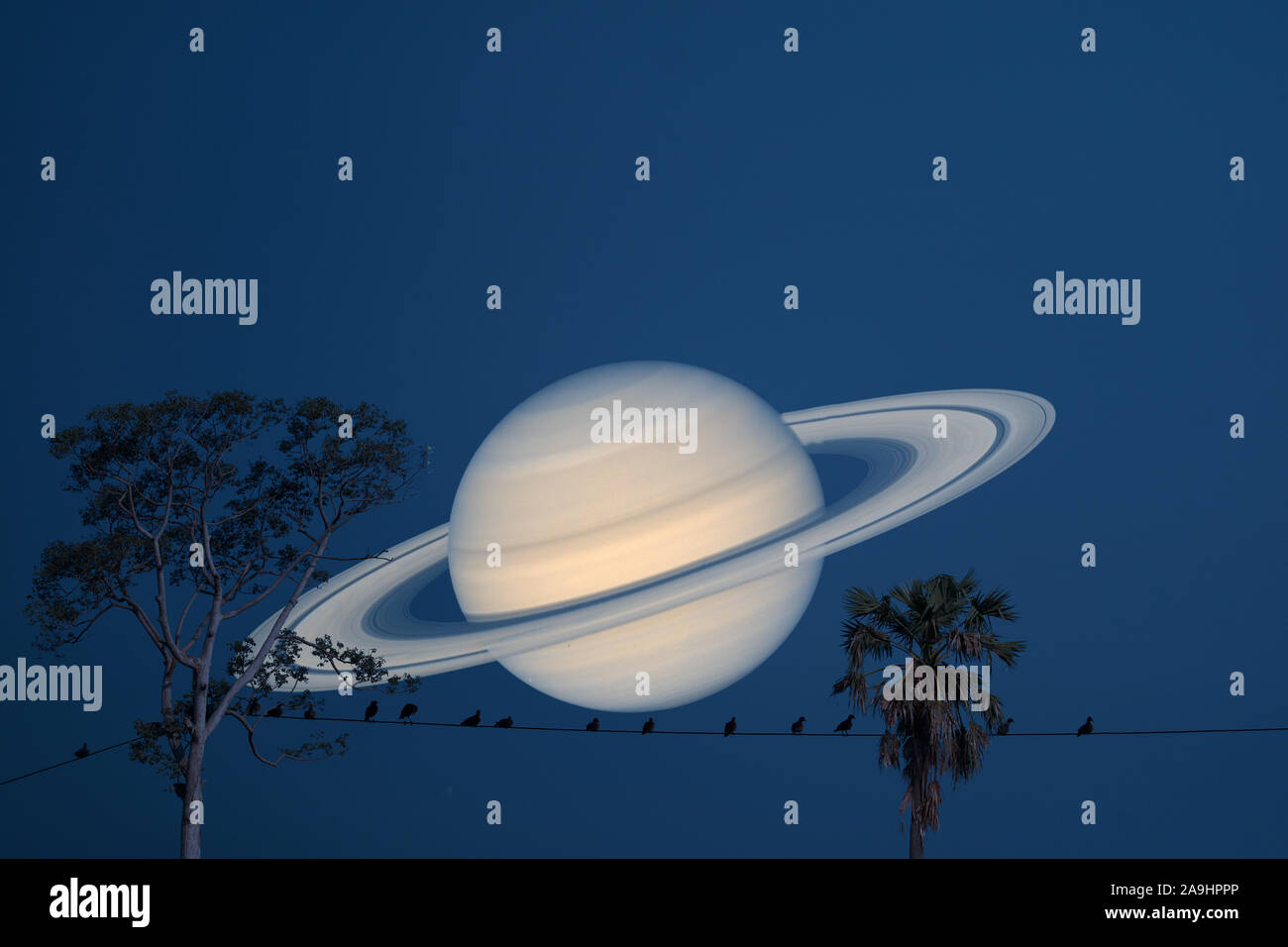 Saturn planet full view hi-res stock photography and images - Alamy