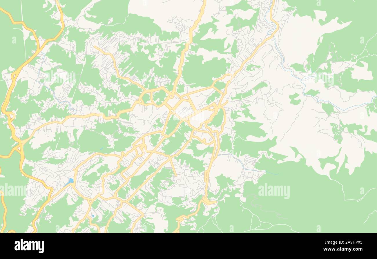 Printable street map of Petropolis, Brazil. Map template for business ...