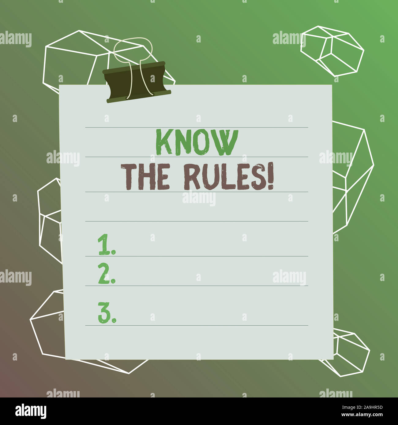 Word writing text Know The Rules. Business photo showcasing set ...