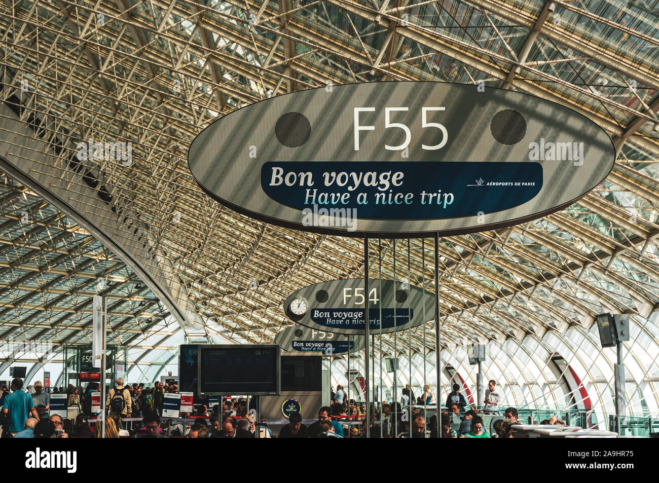 Gate F55 Terminal 2 at Charles de Gaulle airport Paris, France Stock ...