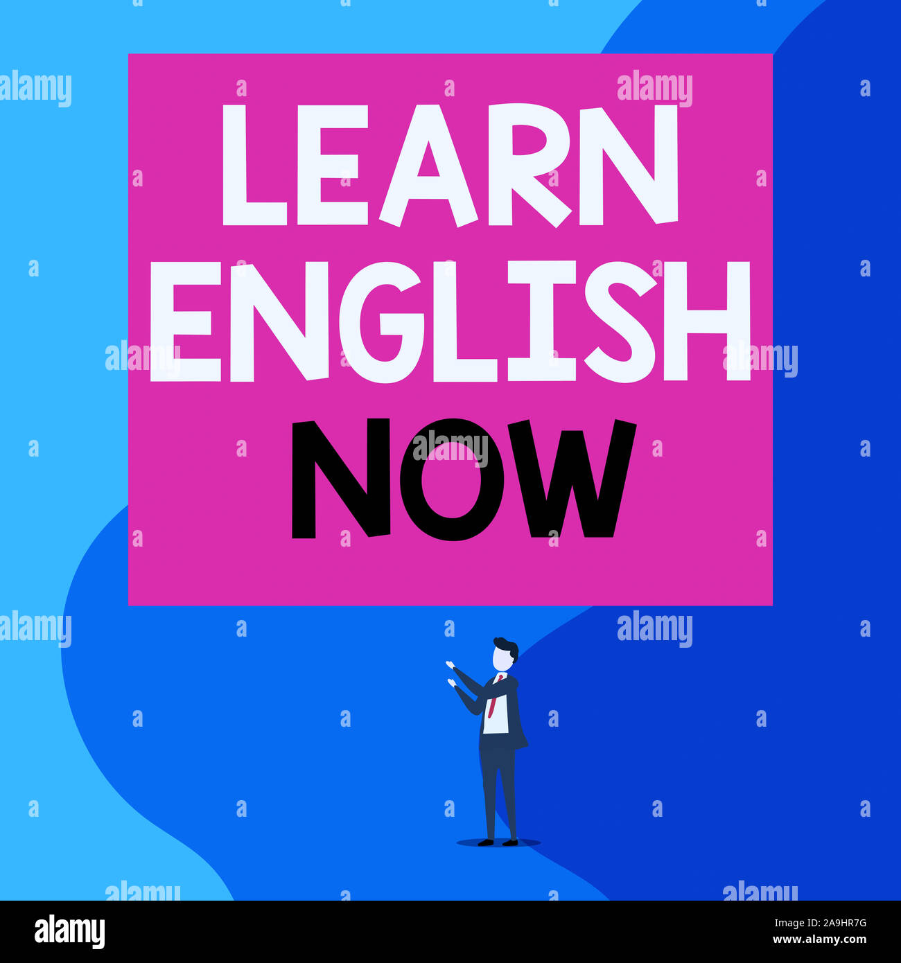 Text sign showing Learn English Now. Business photo showcasing gain or ...