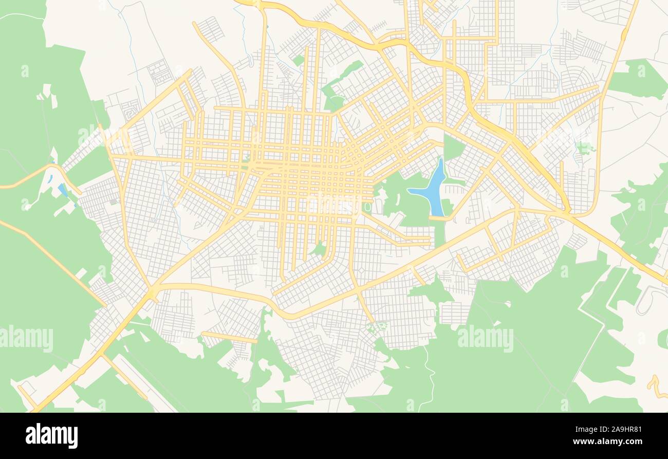 Printable street map of Cascavel, Brazil. Map template for business use ...