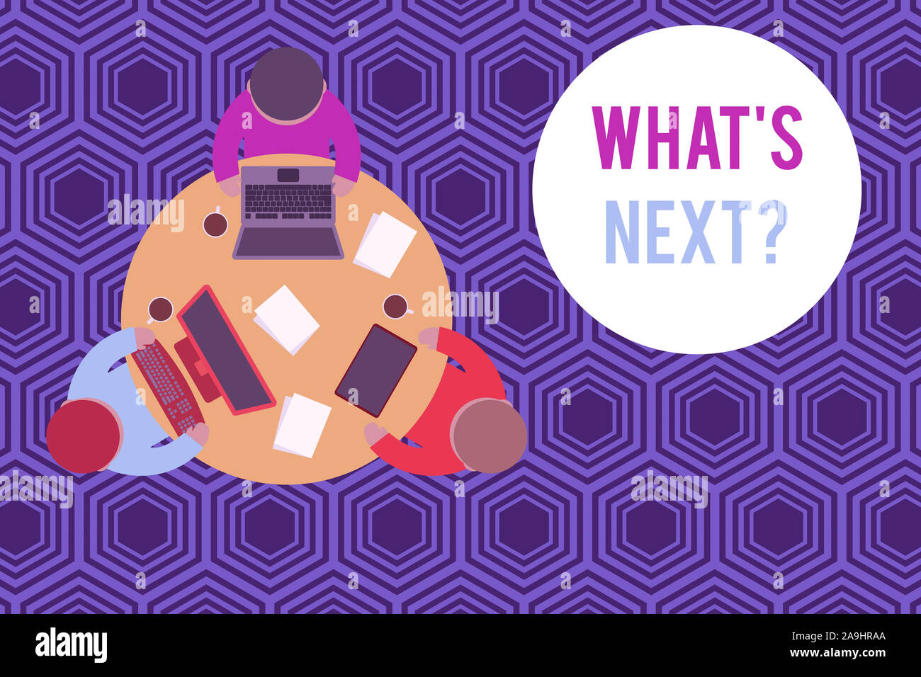 Writing note showing What S Next Question. Business concept for asking ...