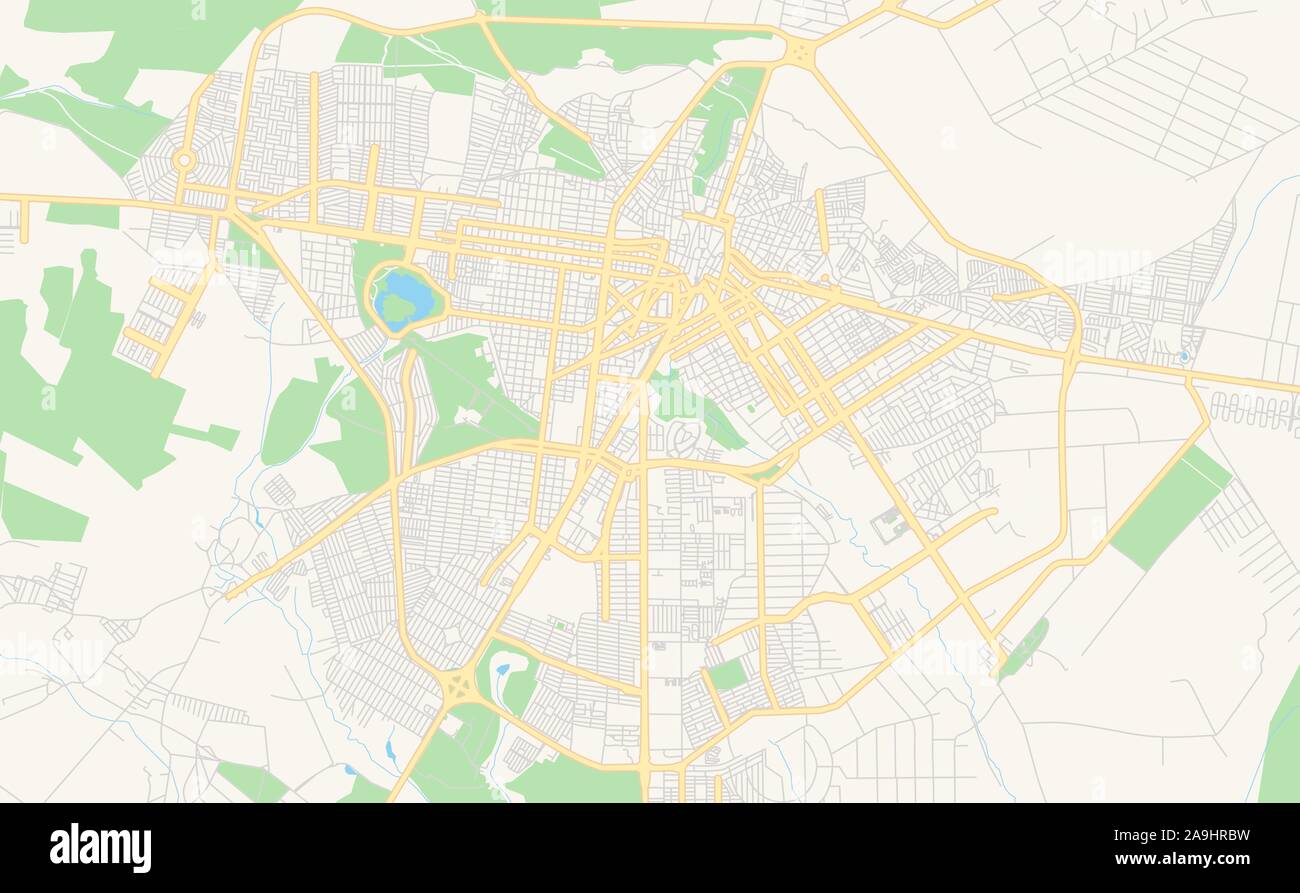 Printable street map of Vitoria da Conquista, Brazil. Map template for ...