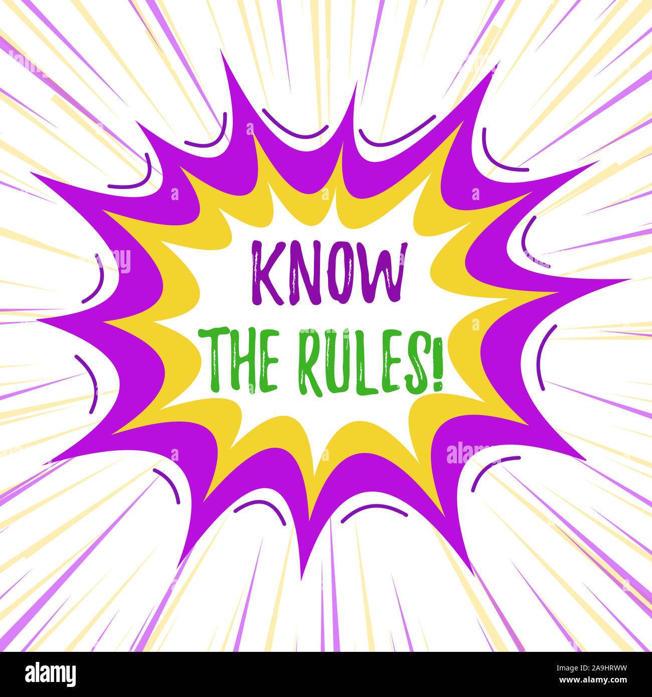 Text sign showing Know The Rules. Business photo text set explicit or ...