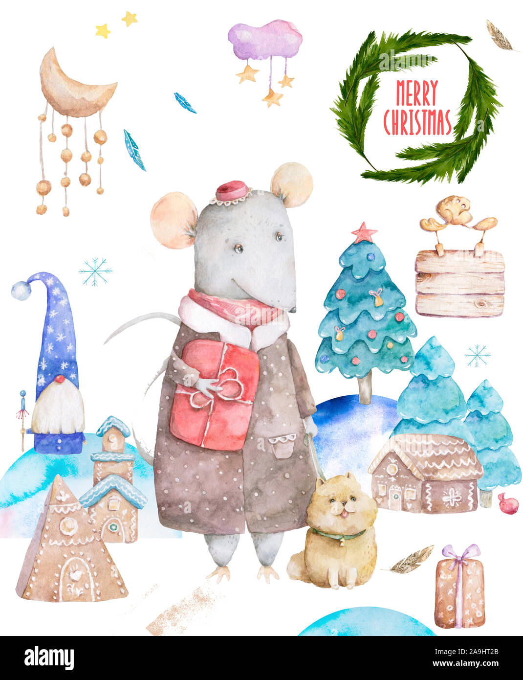 Chinese new year 2020 year of the rat , red and gold paper cut rat ...