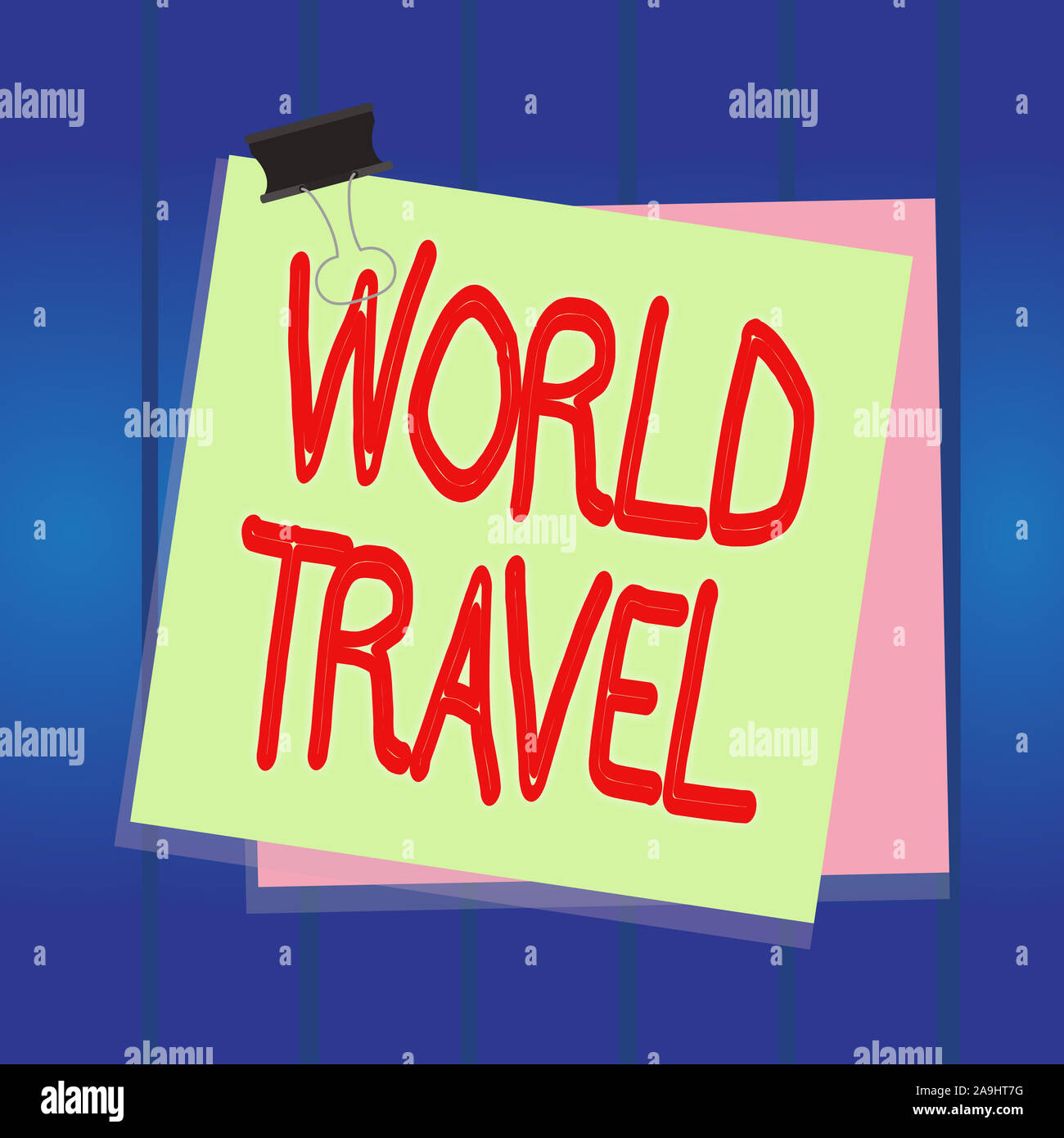 Writing note showing World Travel. Business concept for the movement of ...