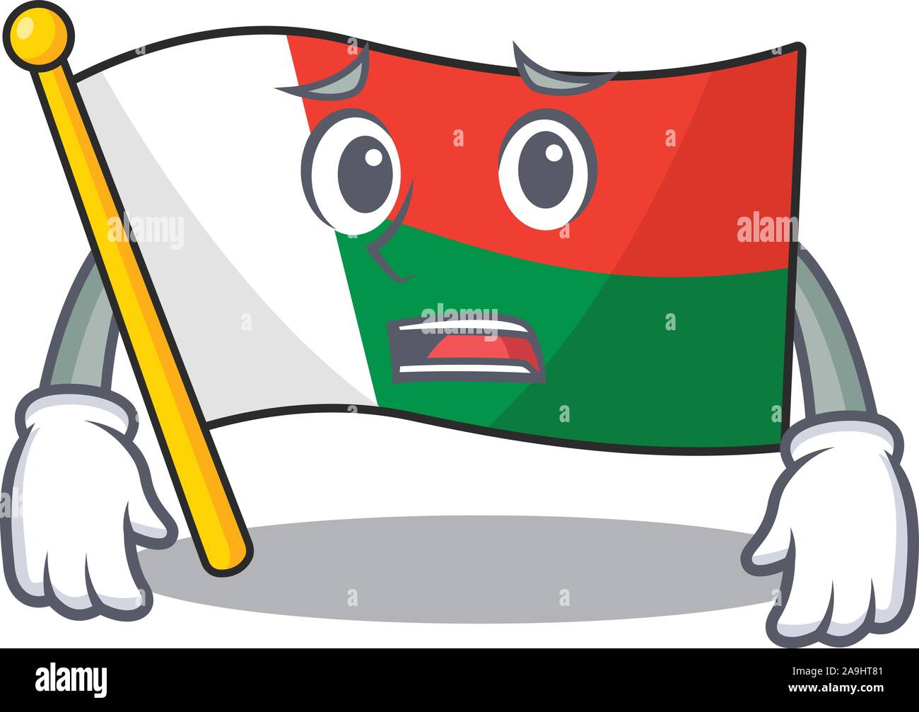 cartoon on the mascot flag madagascar afraid Stock Vector Image & Art ...