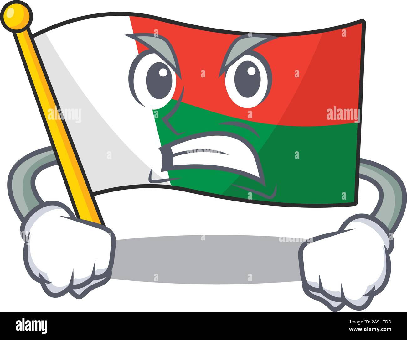 cartoon on the mascot flag madagascar angry Stock Vector Image & Art ...