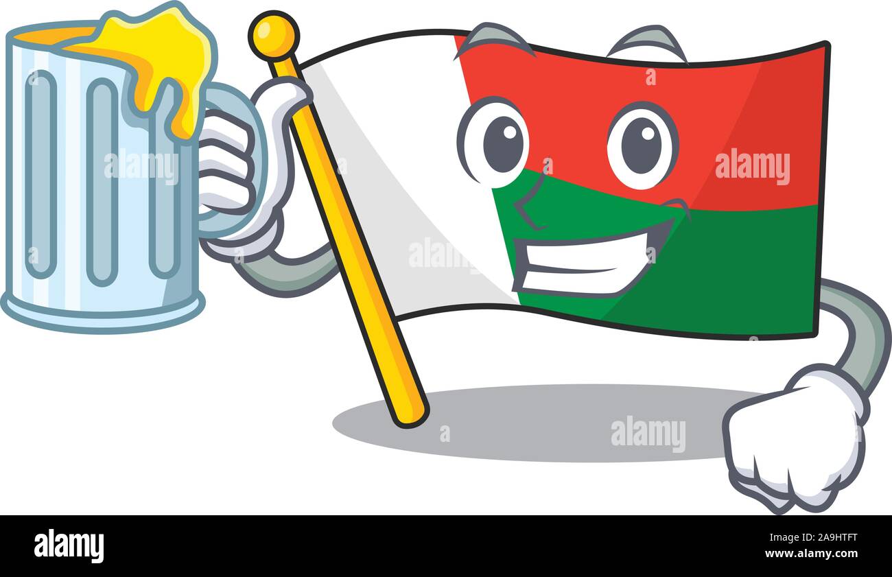 cartoon on the mascot flag madagascar holding juice Stock Vector Image ...