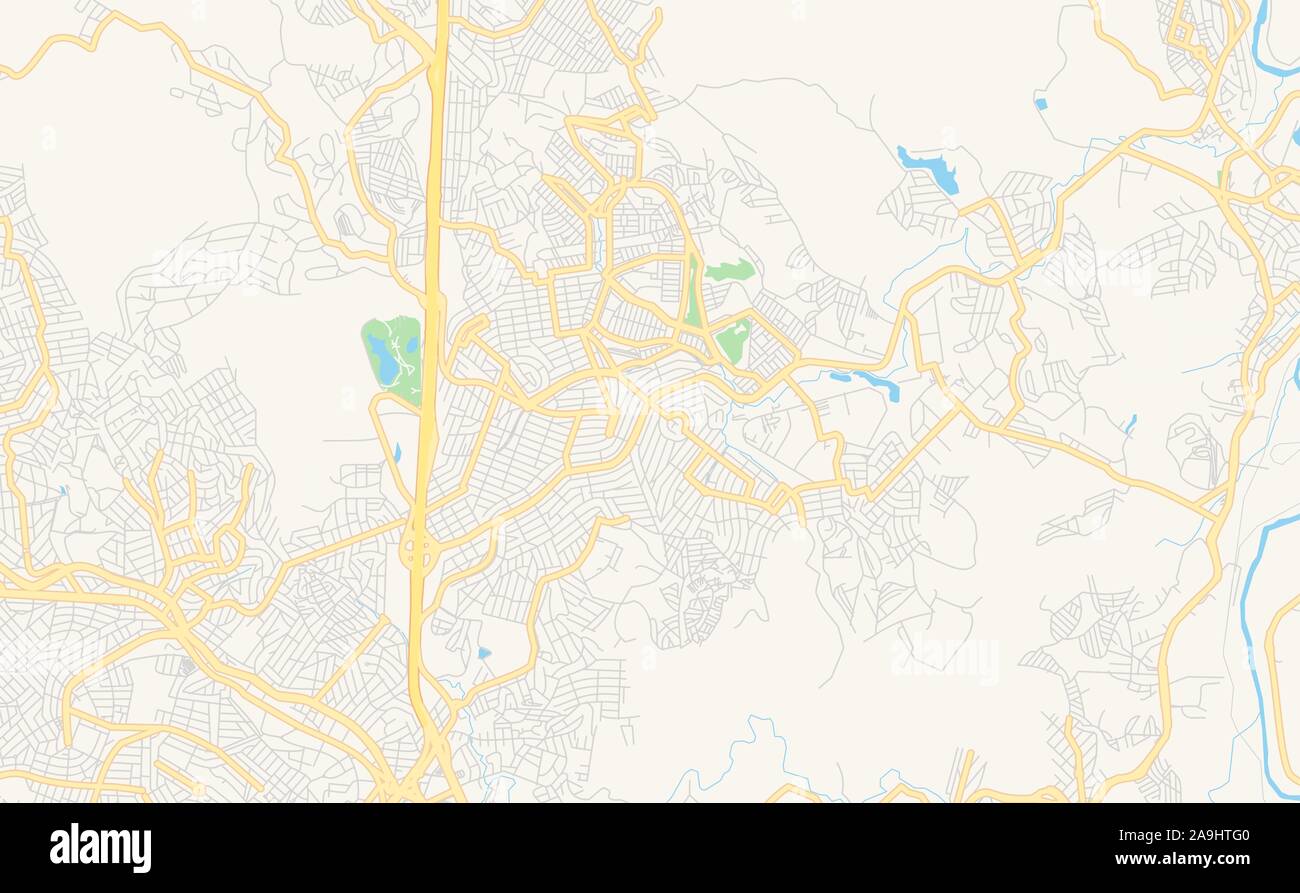 Printable street map of Santa Luzia, Brazil. Map template for business ...