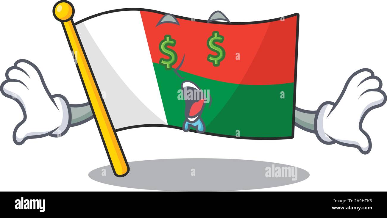 Character flag madelova isolated in cartoon money eye Stock Vector ...