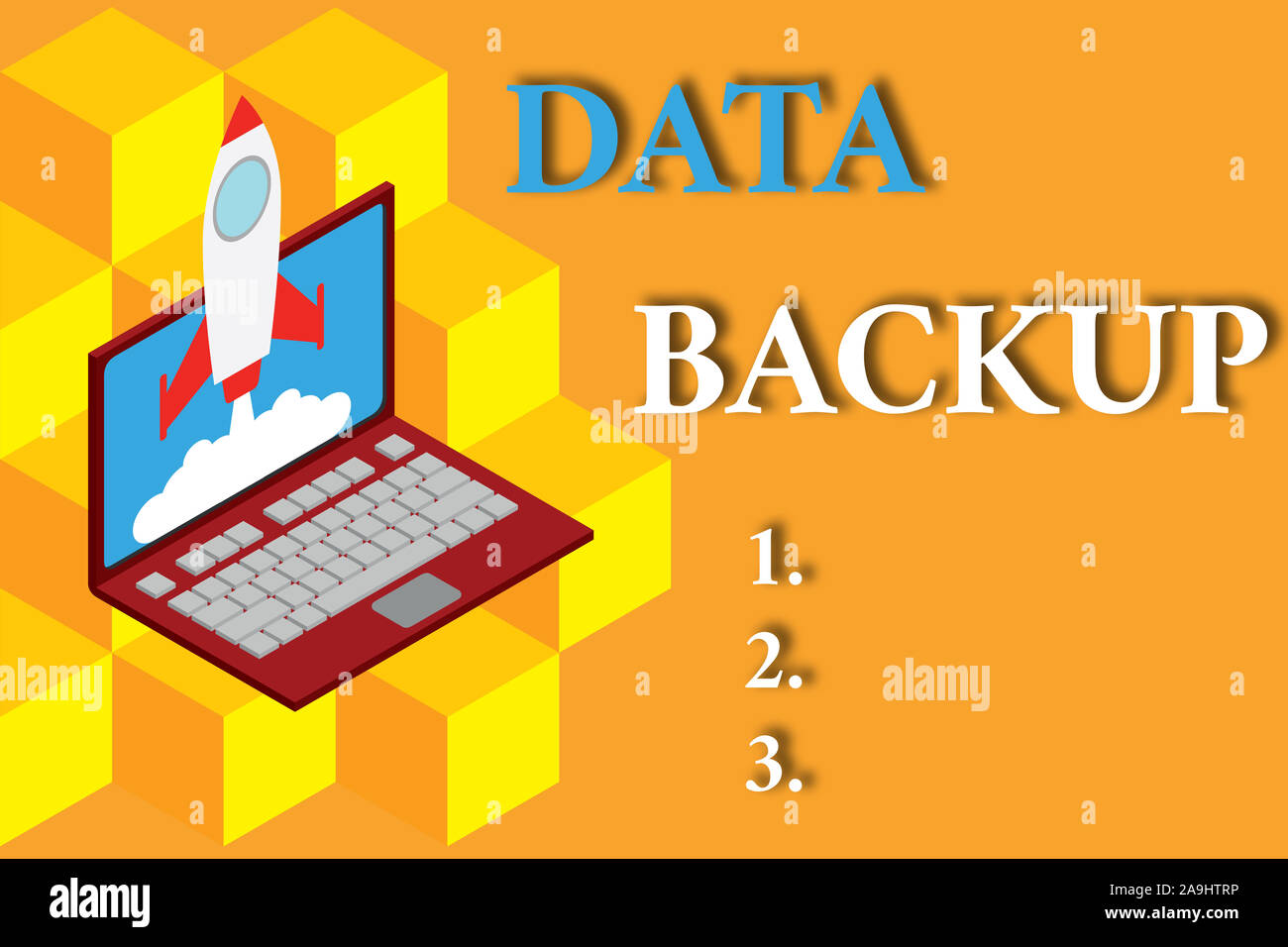 Word writing text Data Backup. Business photo showcasing copy of important data that is stored ...