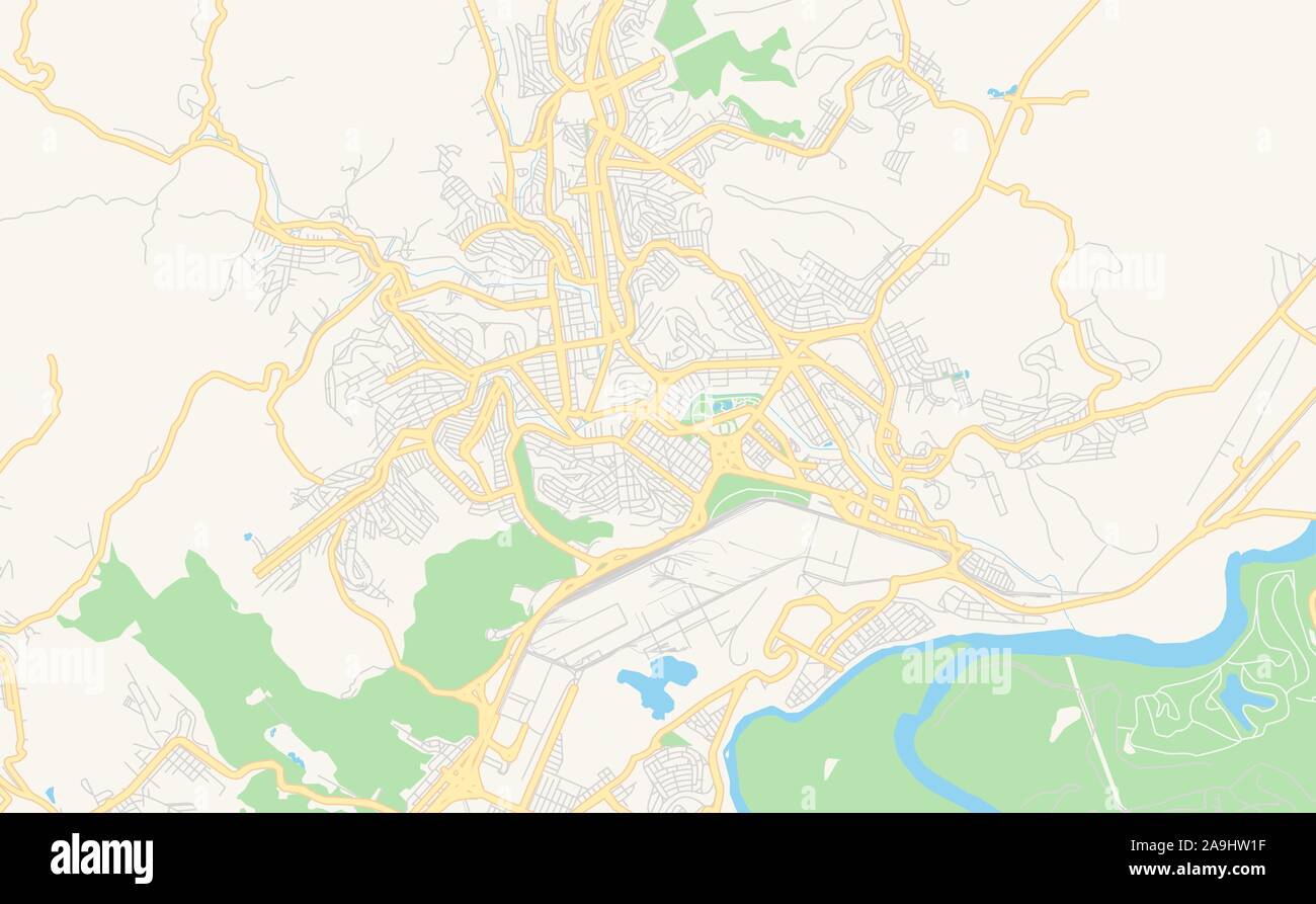 Printable street map of Ipatinga, Brazil. Map template for business use ...