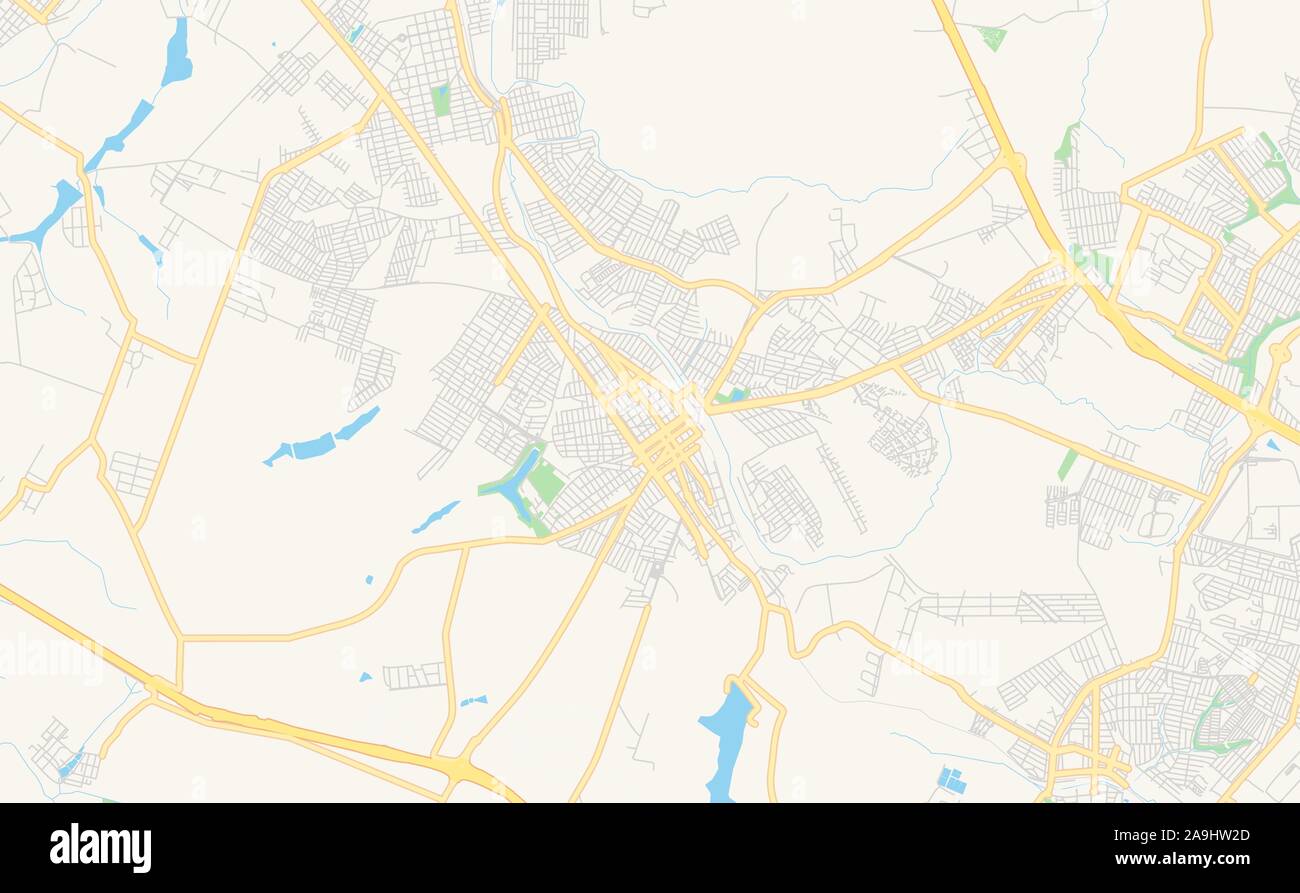 Printable street map of Sumare, Brazil. Map template for business use ...