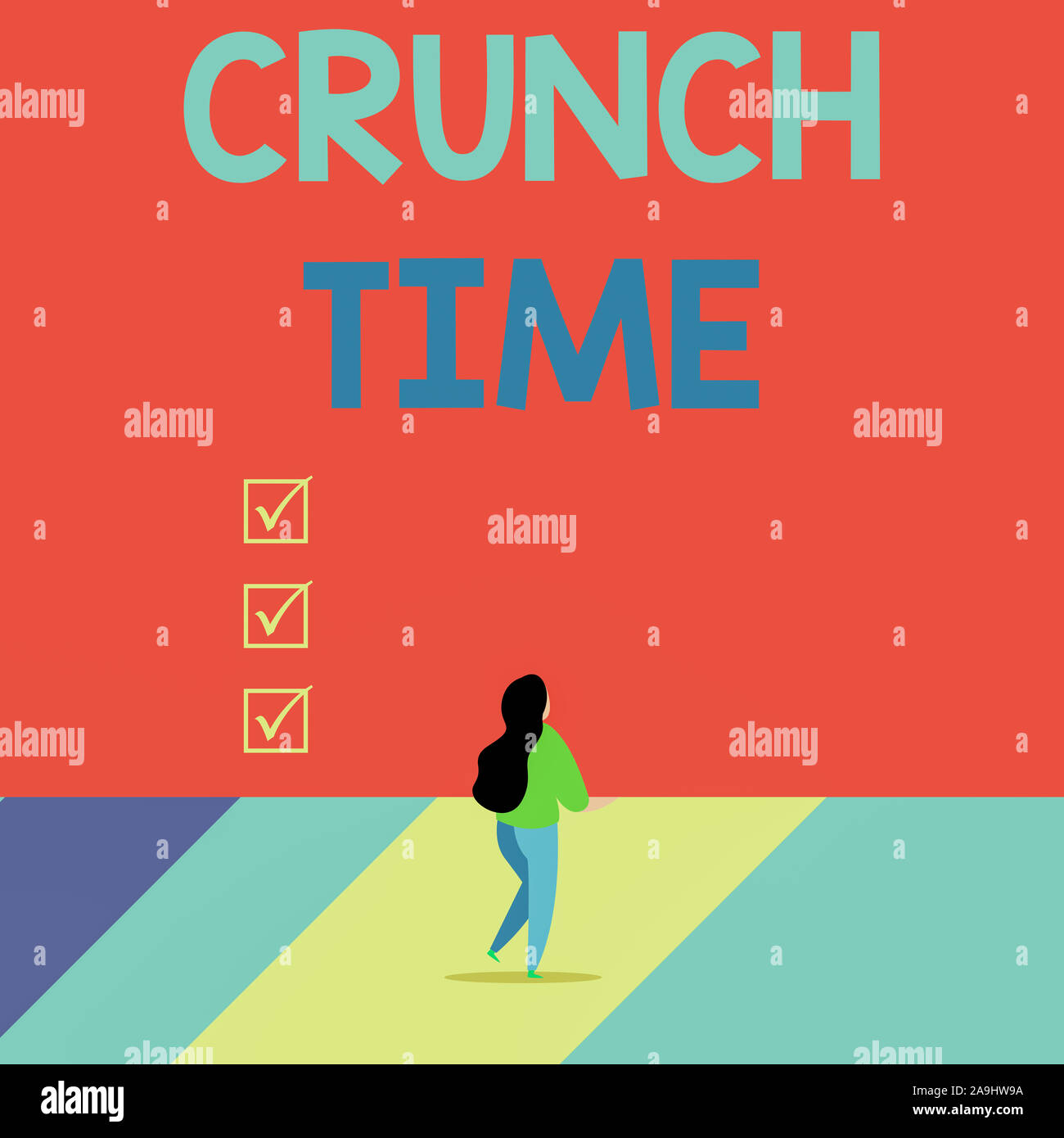 Word writing text Crunch Time. Business photo showcasing period when ...