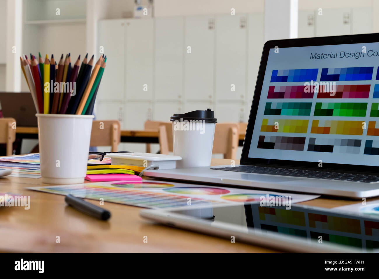 Close up object creative designs concept. Creative designs workplace ...