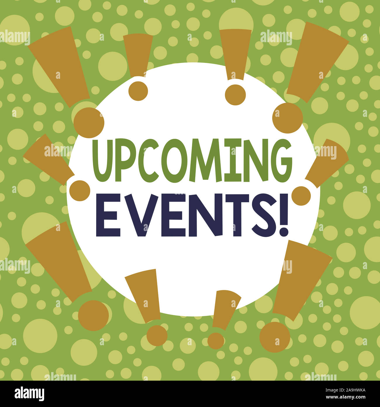 Writing note showing Upcoming Events. Business concept for thing that ...