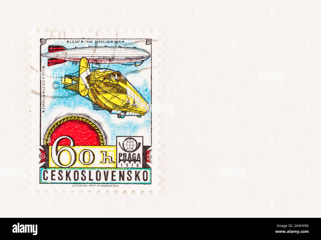 SEATTLE WASHINGTON - October 5, 2019: Colorful Czechoslovakia postage ...