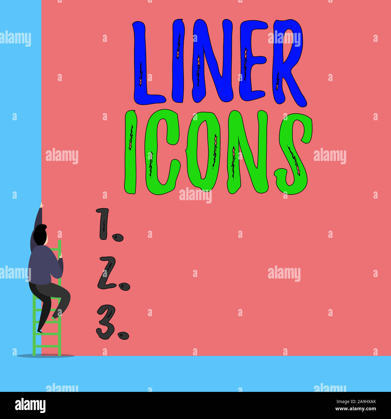 Handwriting text Liner Icons. Conceptual photo use to improve visual ... Handwriting text Liner Icons. Conceptual photo use to improve visual ...