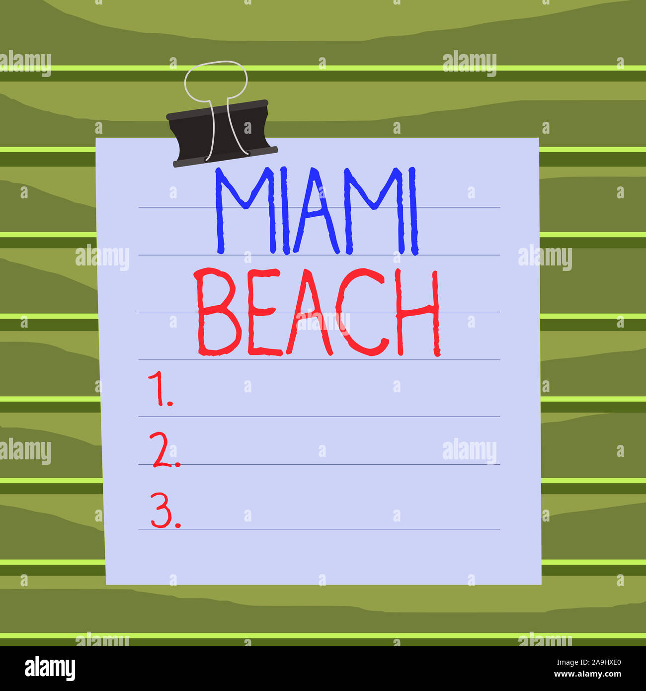 Conceptual hand writing showing Miami Beach. Concept meaning the ...