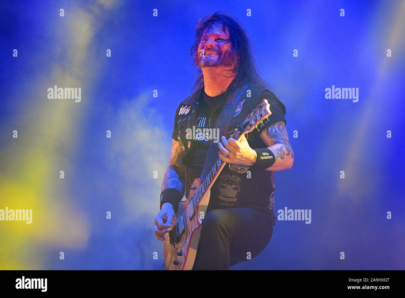 Rio de Janeiro, Brazil, October 4, 2019. Guitarist Gary Holt of the ...