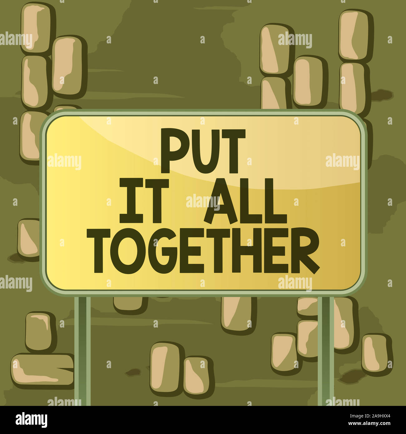 Word writing text Put It All Together. Business photo showcasing Join ...