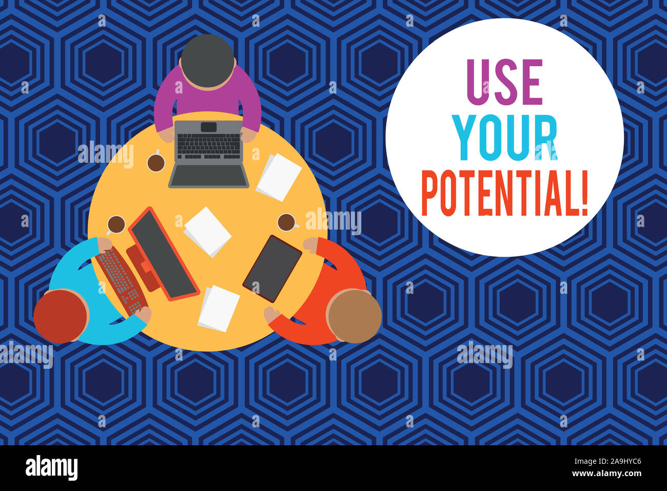 Writing note showing Use Your Potential. Business concept for achieve ...