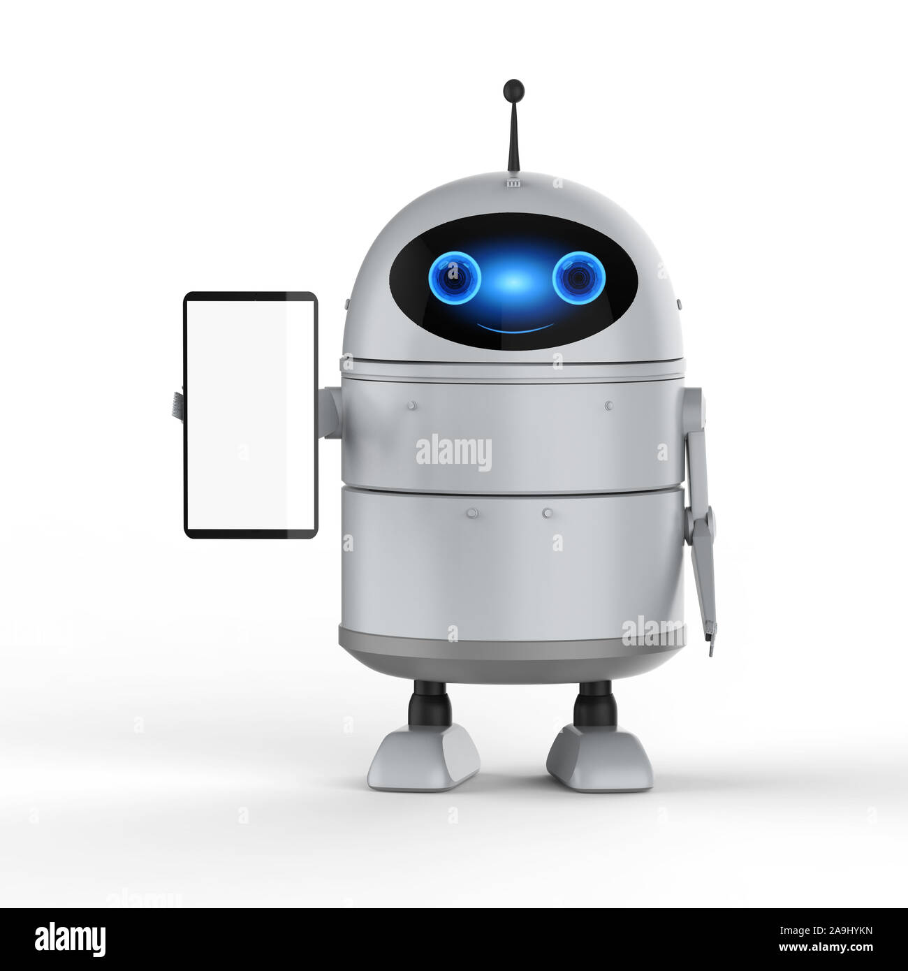 3d rendering android robot or artificial intelligence robot with empty ...