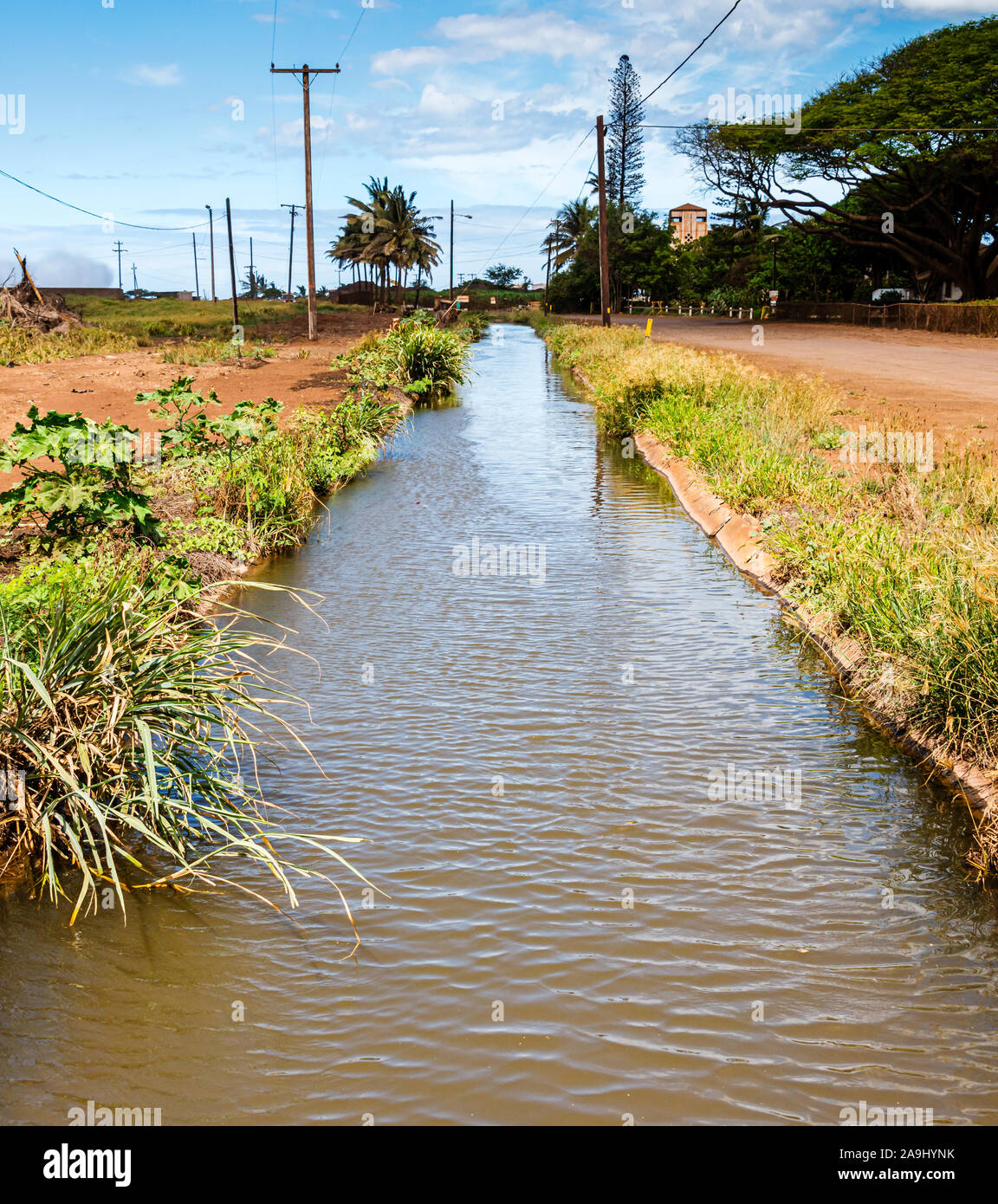 Pu‘unene Sugar Museum & Mill, Sugar Cane Irrigation Ditch Stock Photo ...