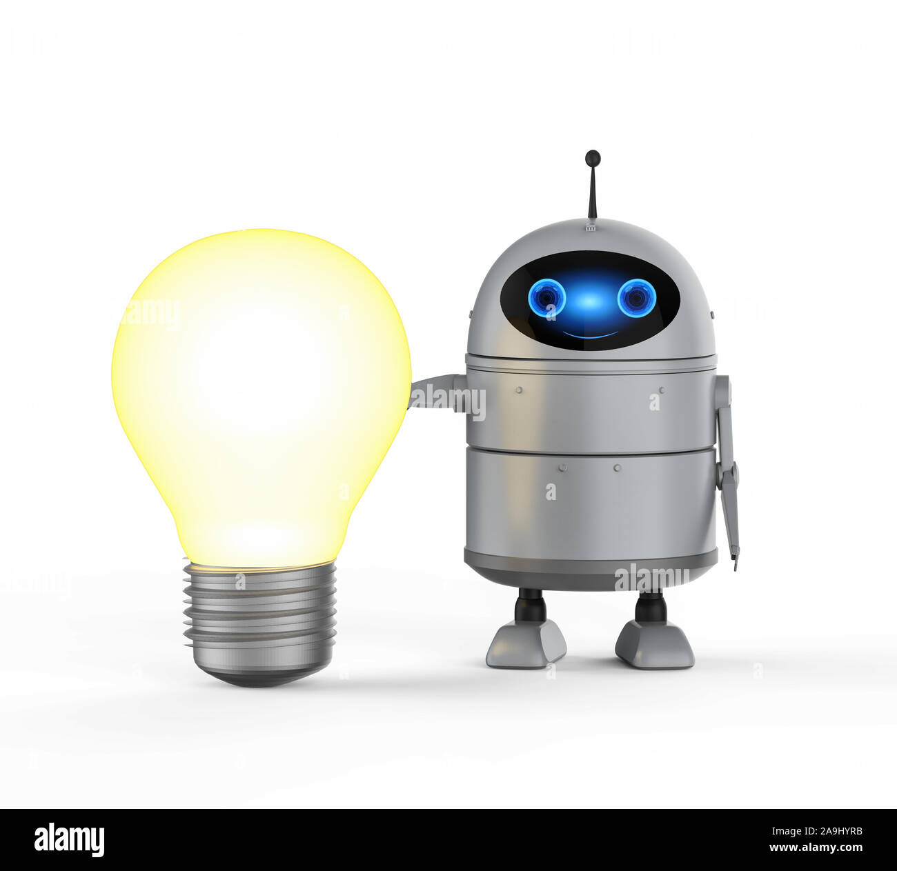 Creativity concept with 3d rendering android robot or artificial ...