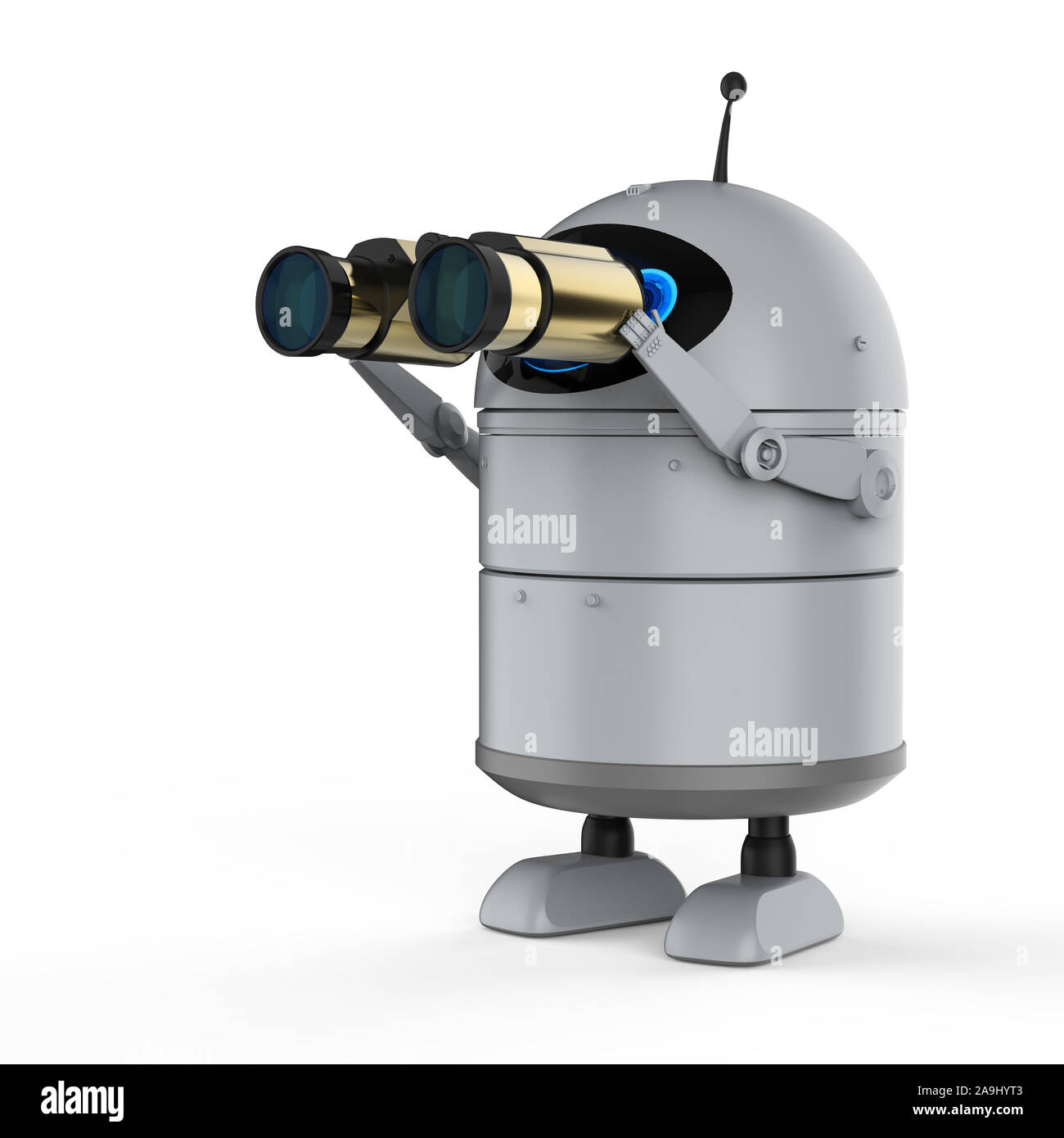 Automatic search engine concept with 3d rendering android robot or artificial intelligence robot ...