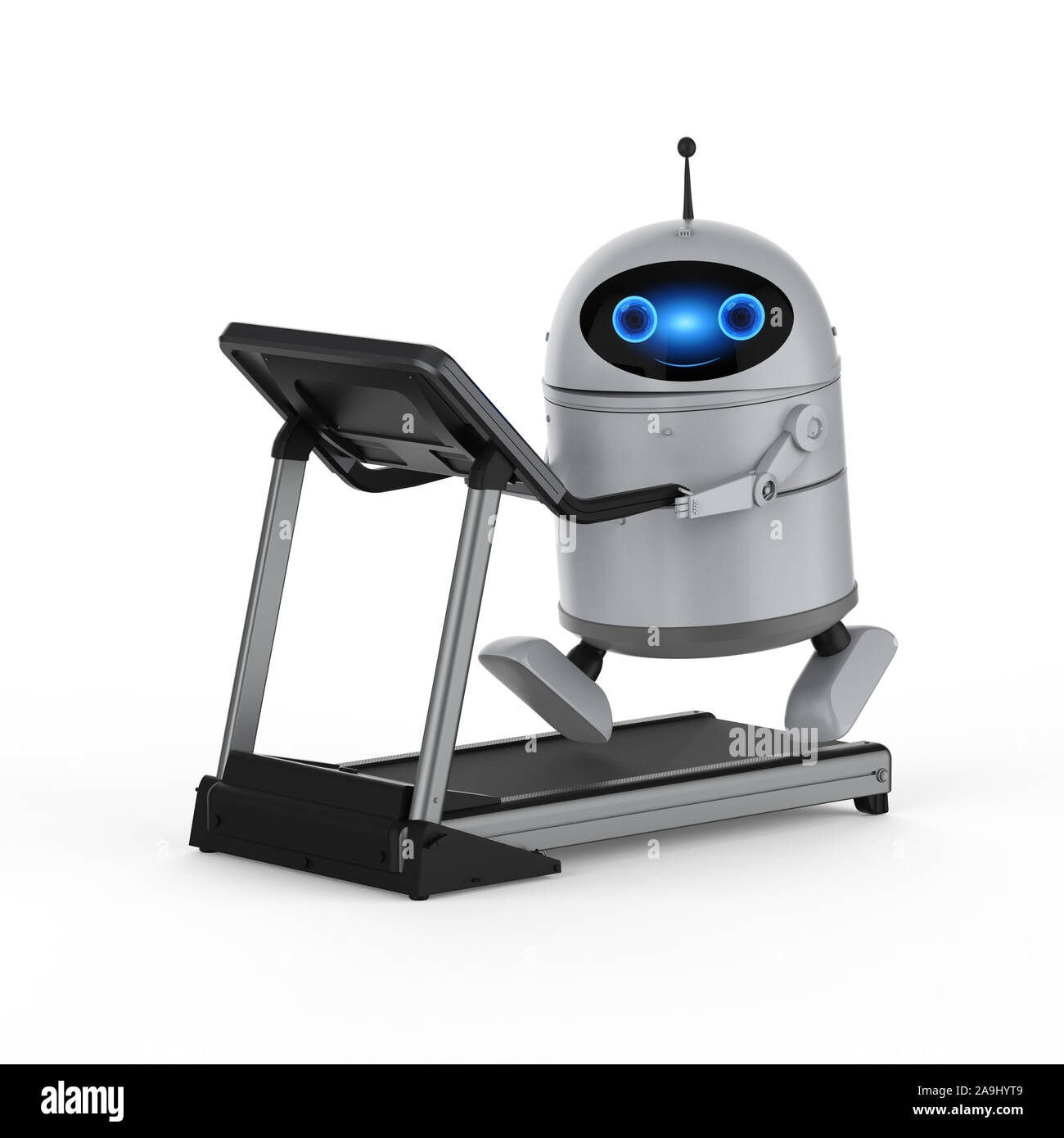 3d rendering android robot or artificial intelligence robot on treadmill Stock Photo - Alamy
