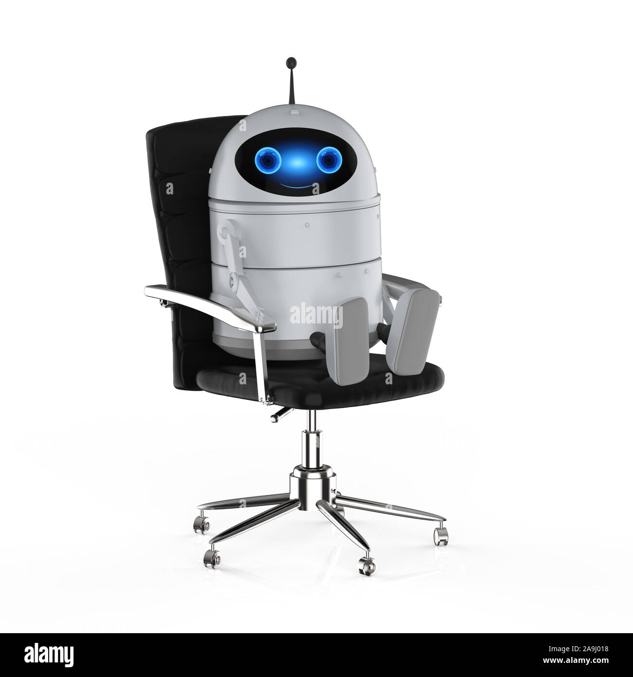 Automation worker concept with 3d rendering android robot or artificial intelligence robot in ...