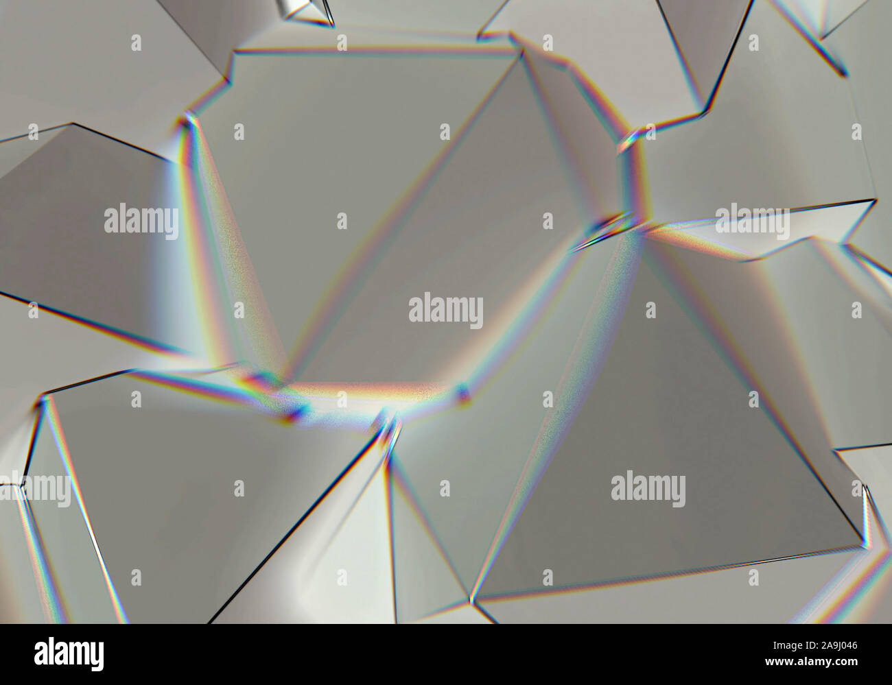 Abstract background with 3d shapes and prism color shift Stock Photo ...