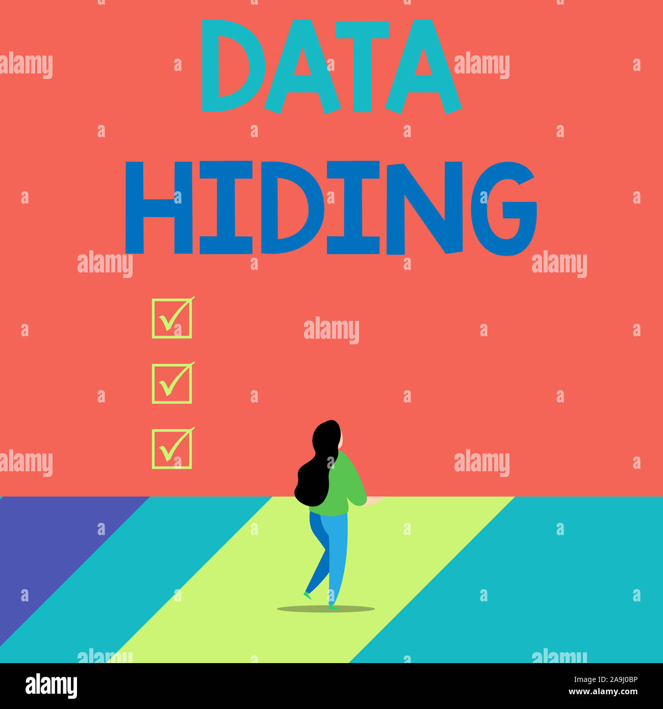 Word writing text Data Hiding. Business photo showcasing Secretly embedding data in graphics ...