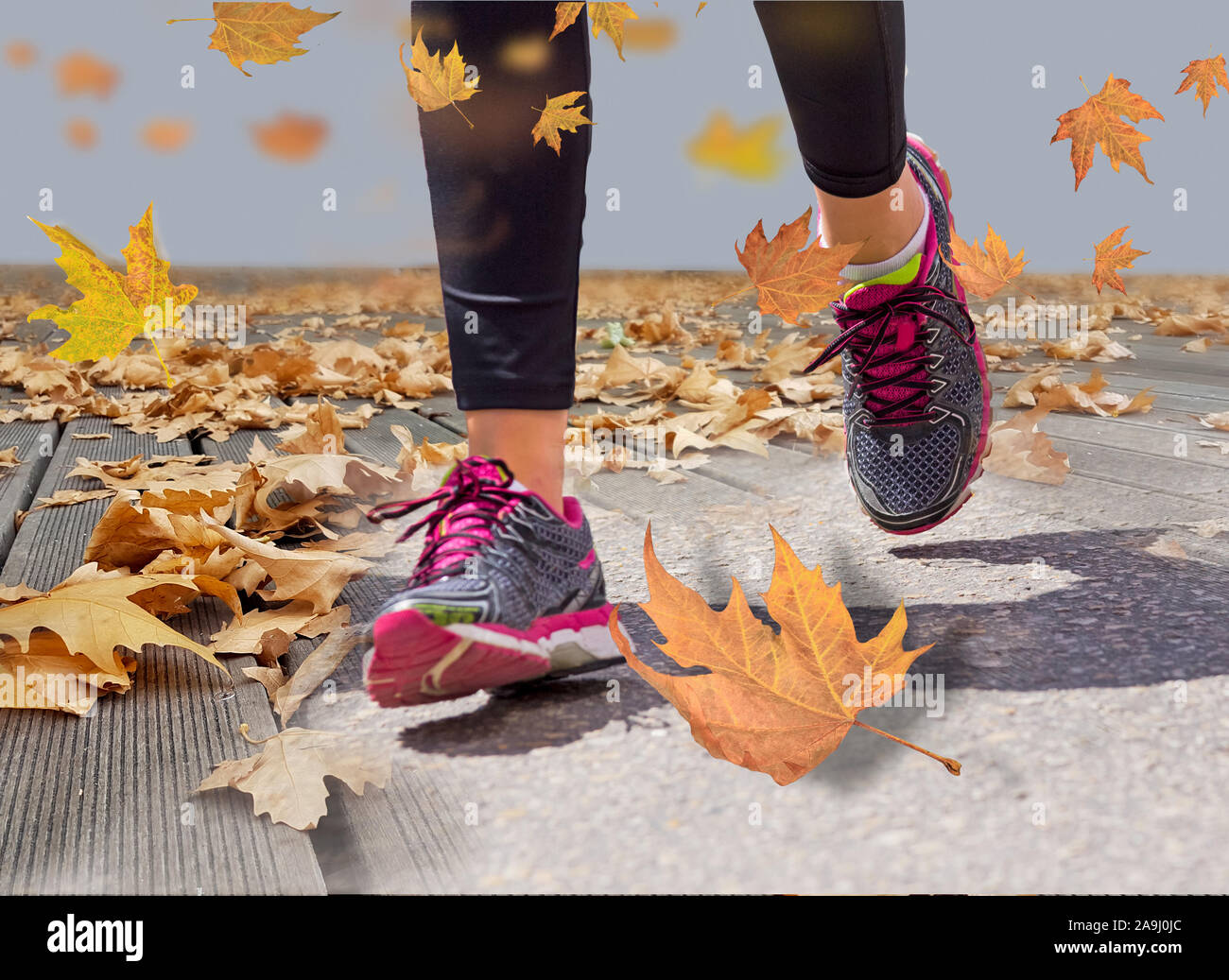 Trainers With Autumn Leaves High Resolution Stock Photography and ...