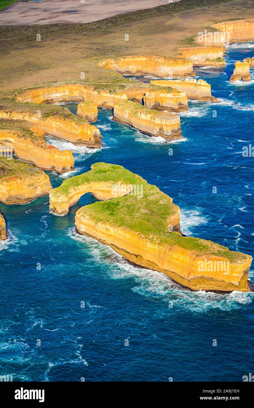 An aerial view of Muttonbird Island, within Port Campbell National Park ...