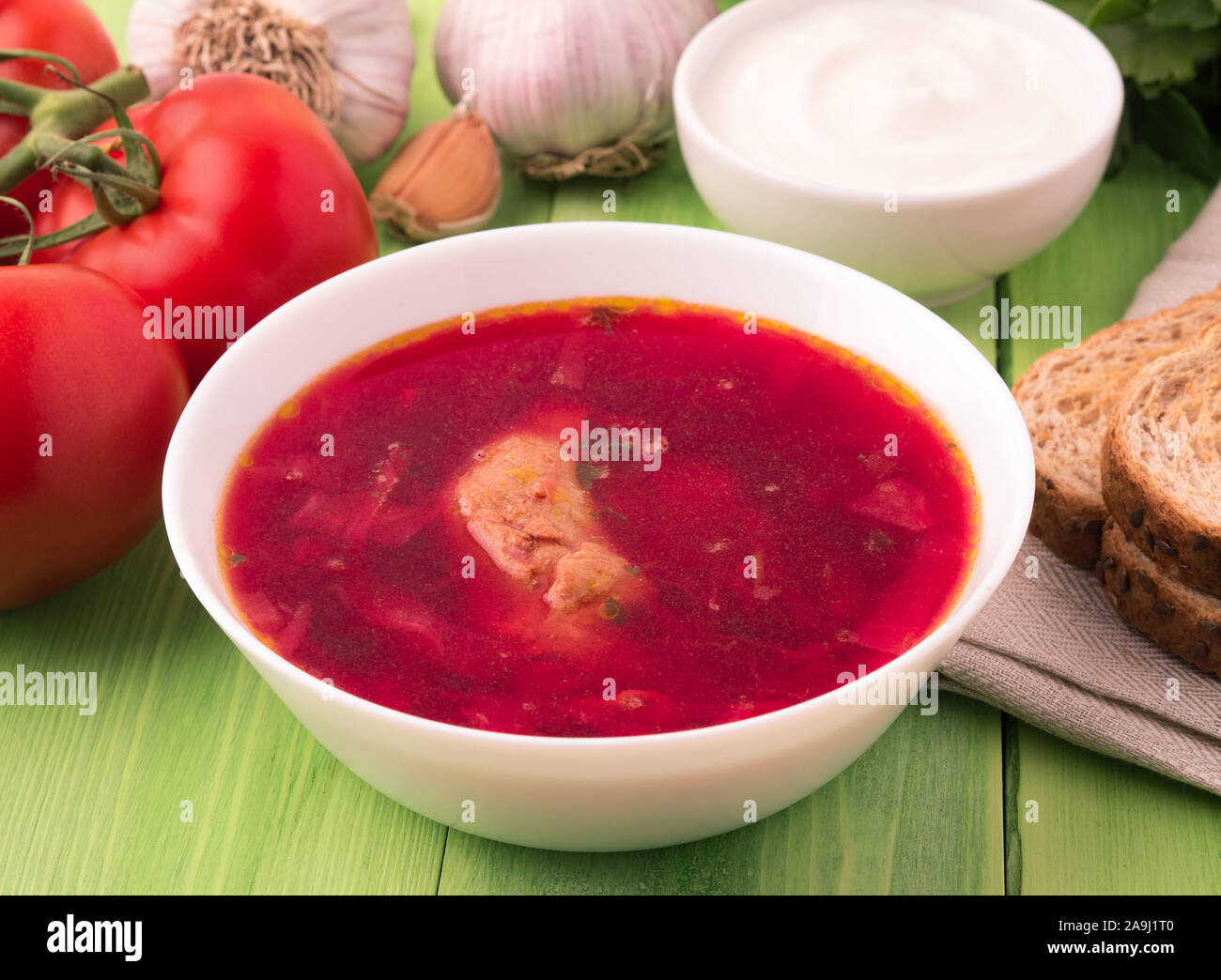 borscht - a soup based on beet, it has a characteristic red color. A ...