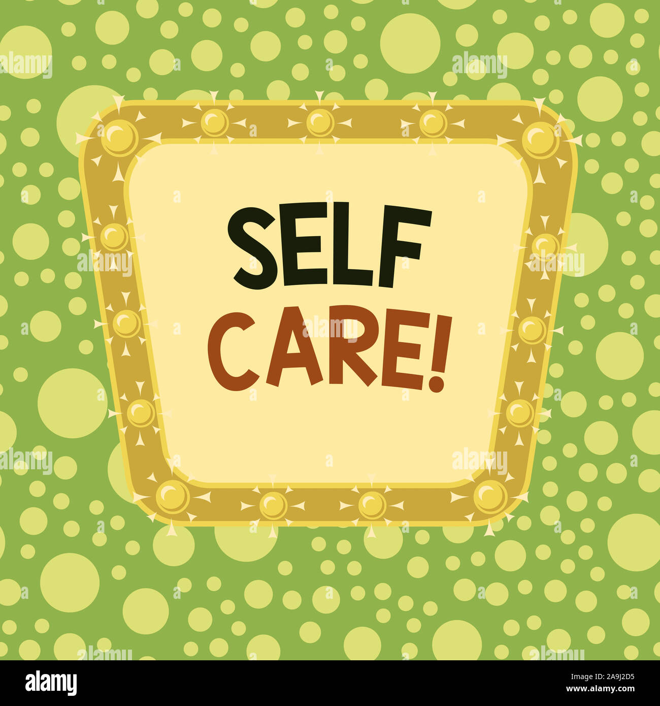 Text sign showing Self Care. Business photo showcasing the practice of ...
