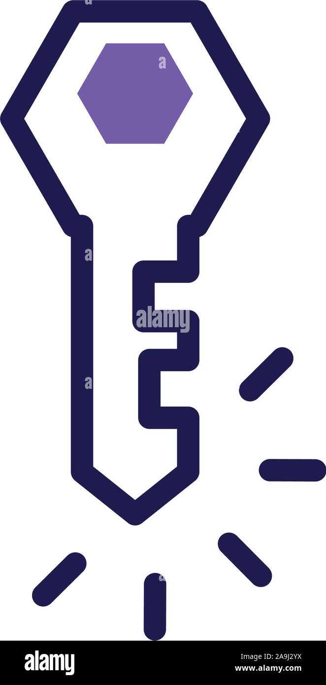 key icon in line style on white background vector illustration design ...