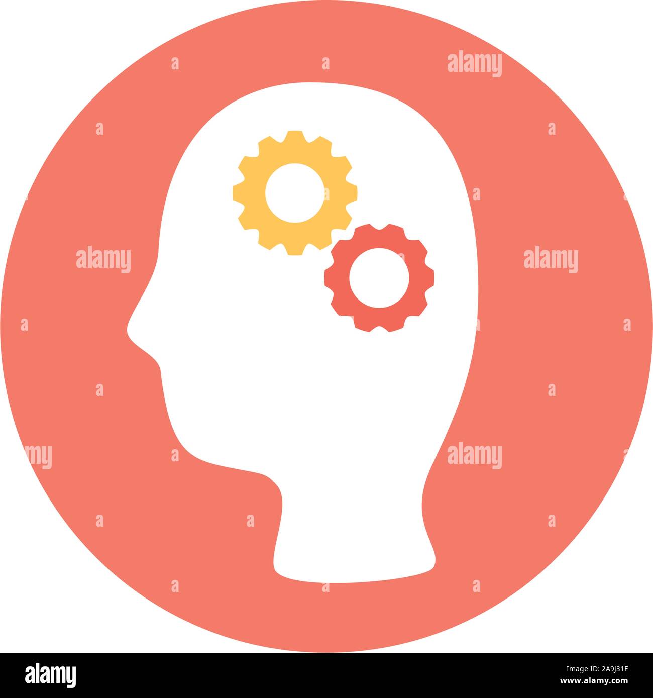 Isolated gears brain icon block vector design Stock Vector Image & Art ...